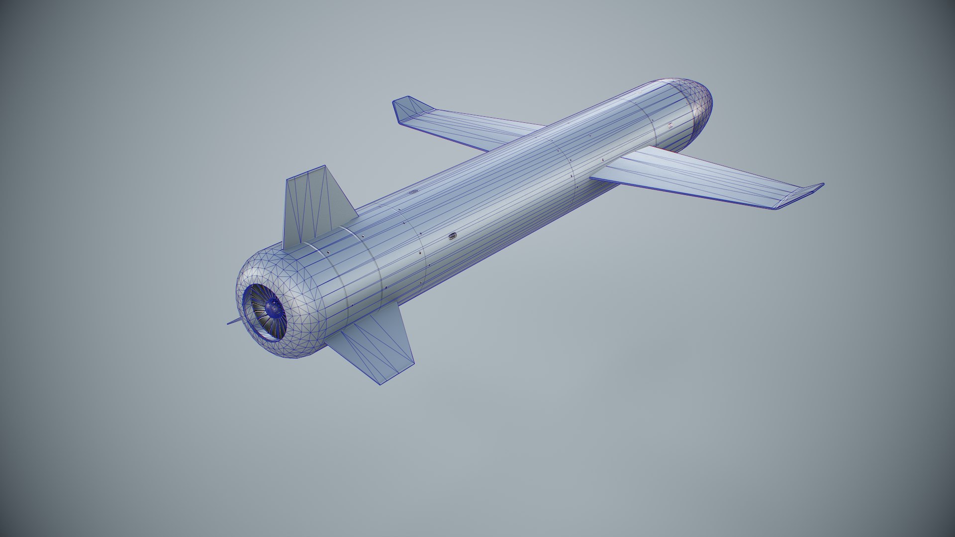 3D Ukrainian Turbojet Drone Missile Palianytsia Low-poly Model ...