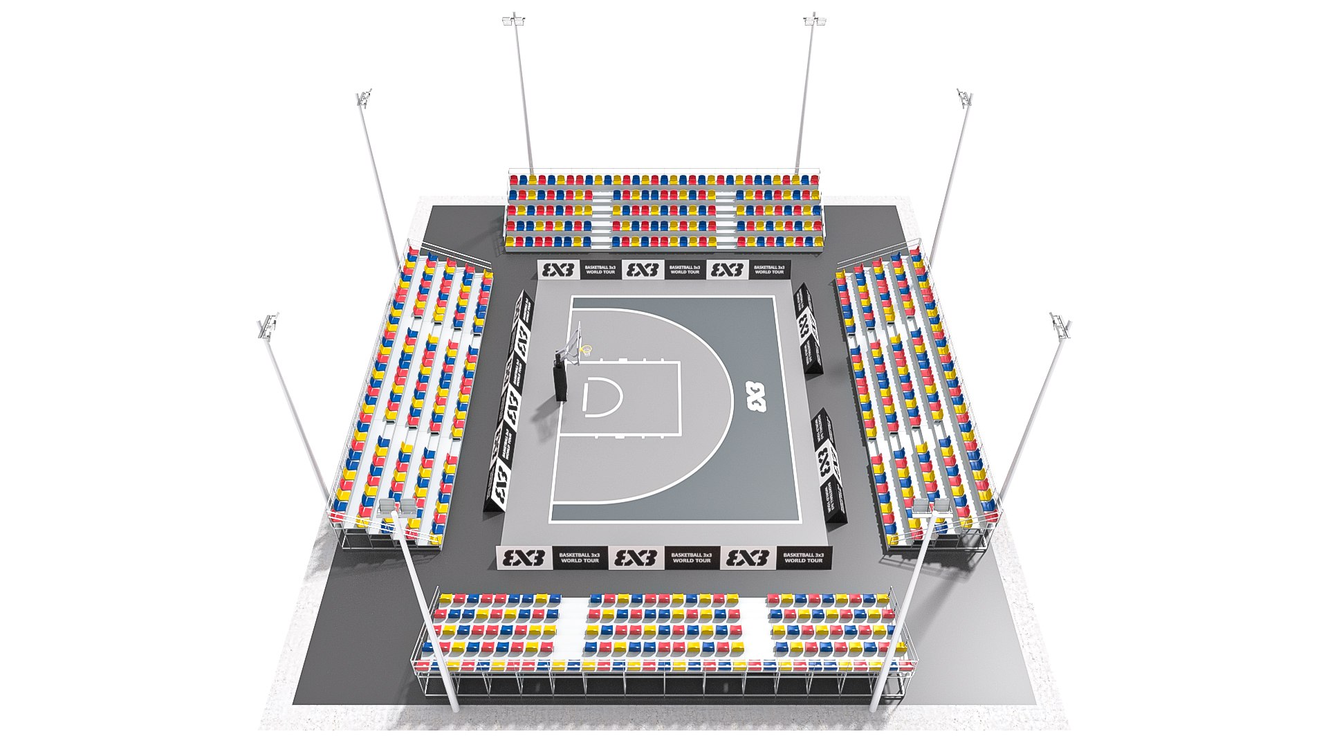 Basketball 3x3 Court Collection 01 3D Model - TurboSquid 2308138