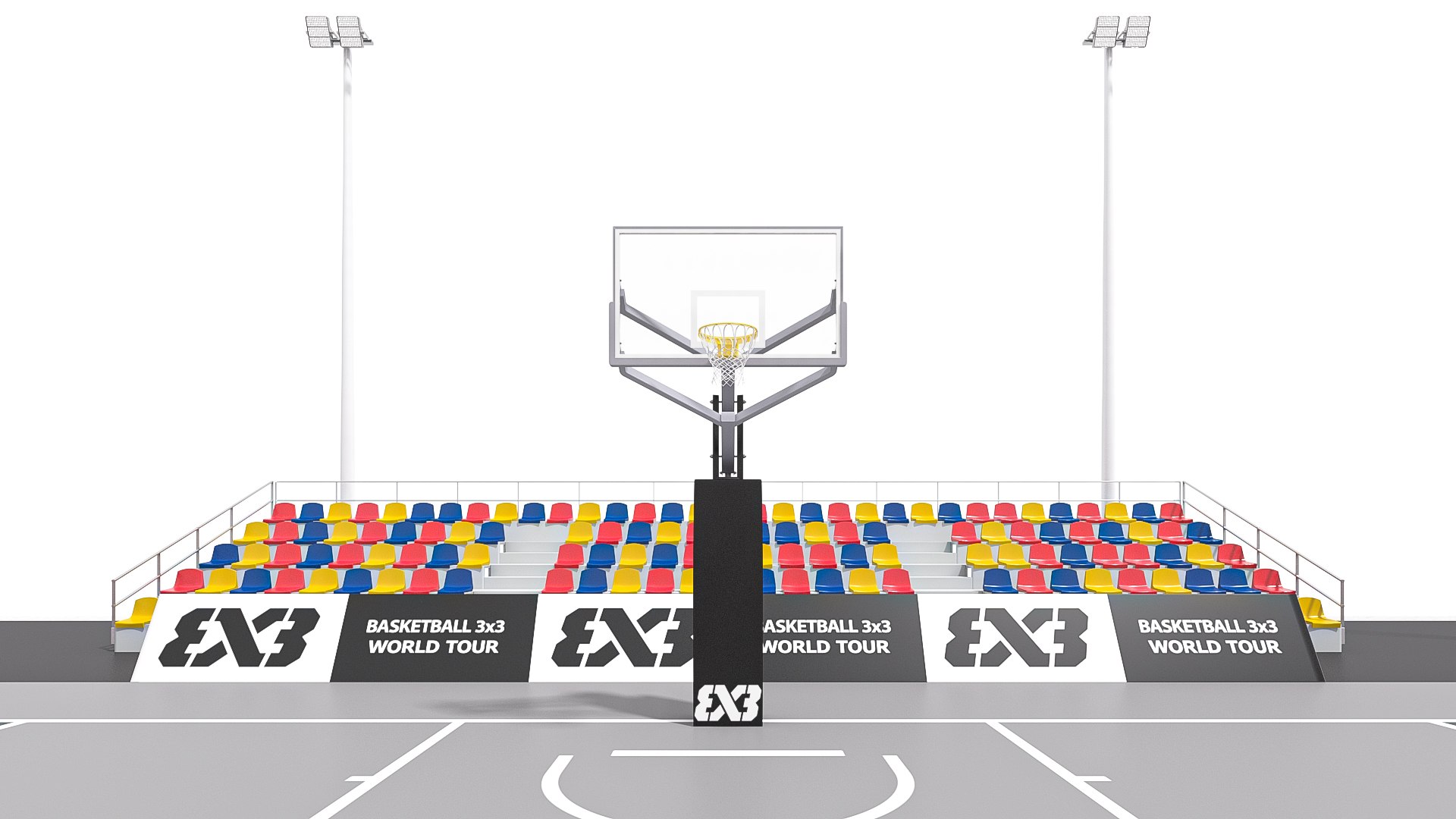 Basketball 3x3 Court Collection 01 3D Model - TurboSquid 2308138