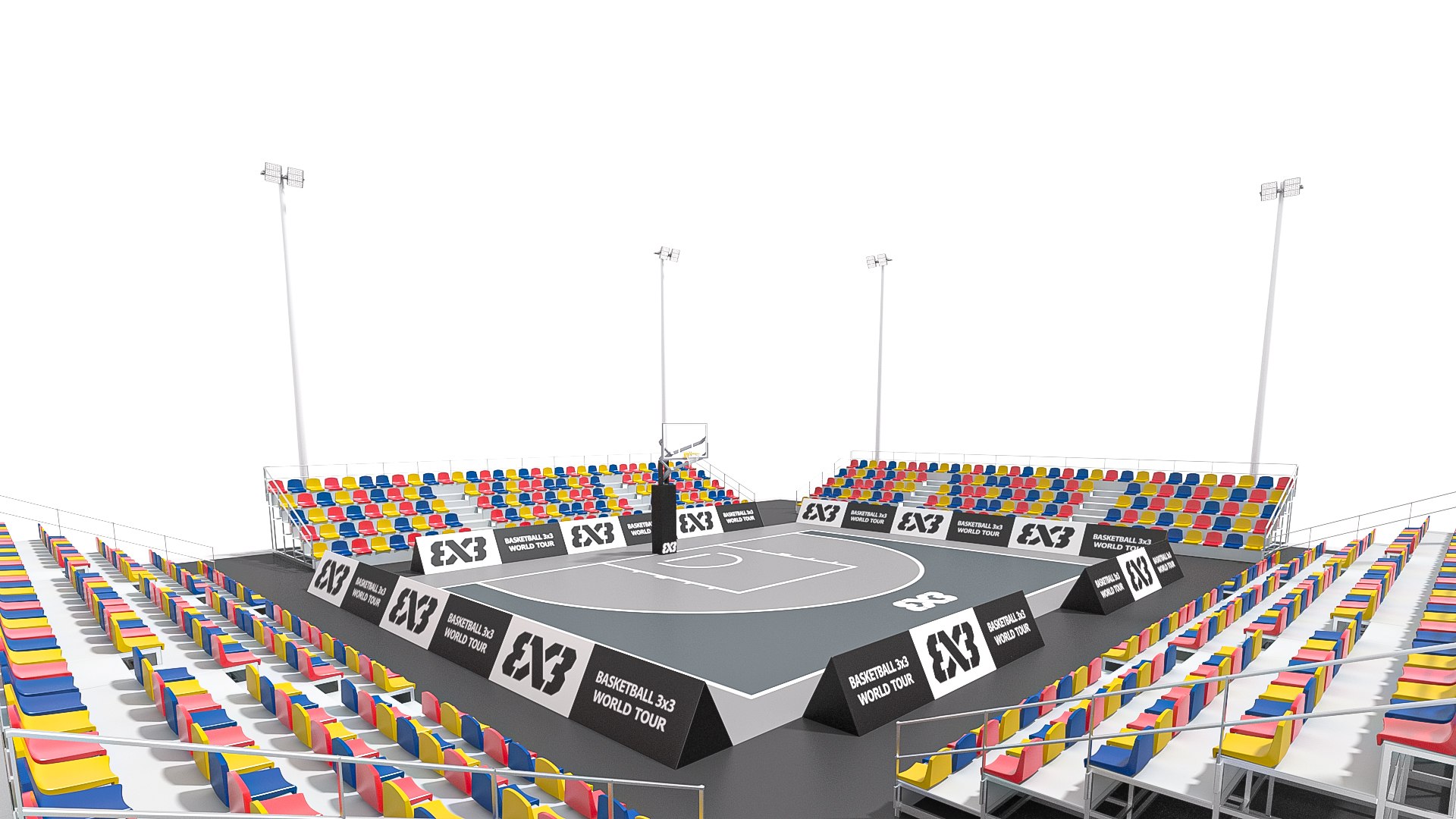 Basketball 3x3 Court Collection 01 3D Model - TurboSquid 2308138