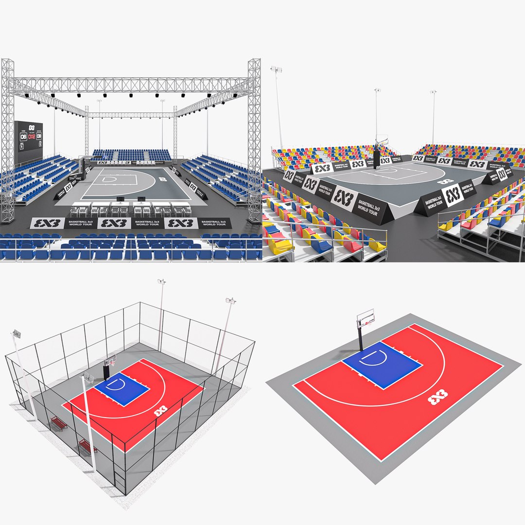 Basketball 3x3 Court Collection 01 3D Model - TurboSquid 2308138