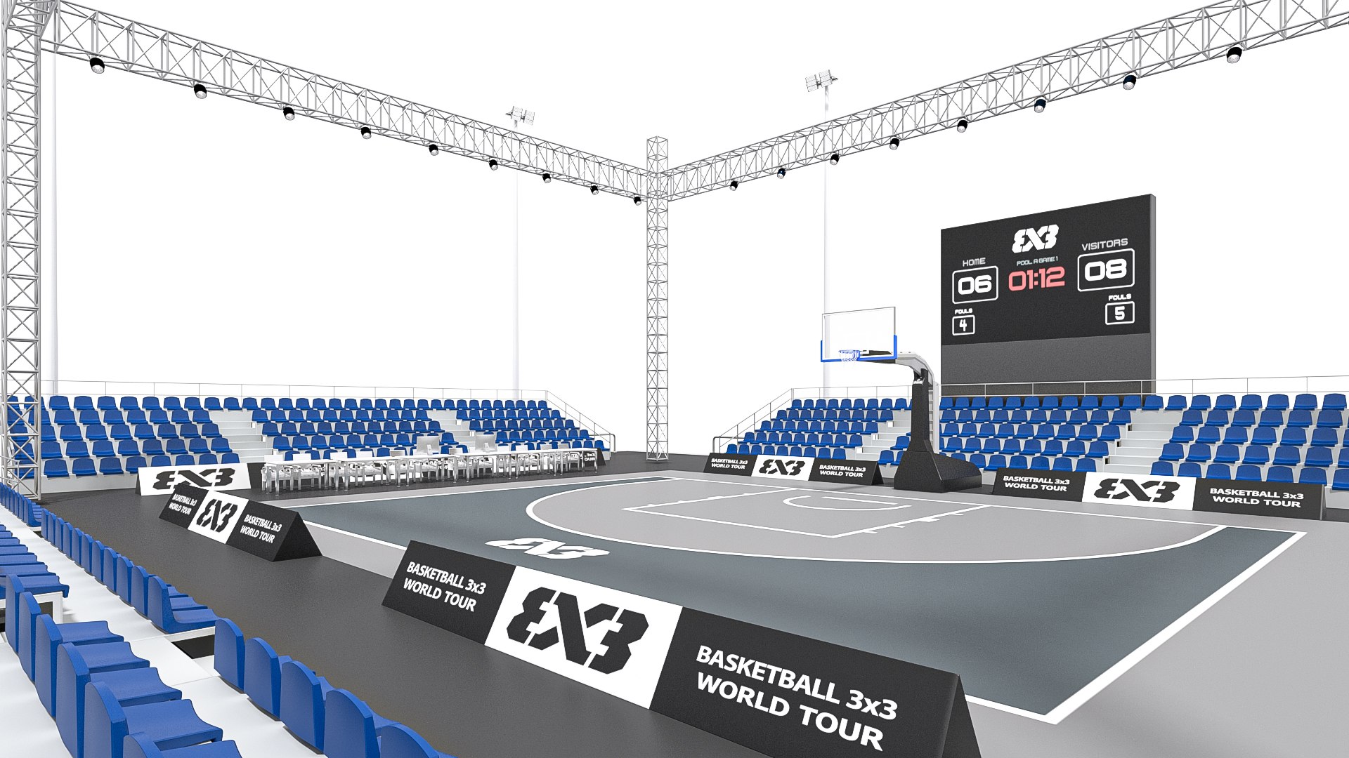 Basketball 3x3 Court Collection 01 3D Model - TurboSquid 2308138