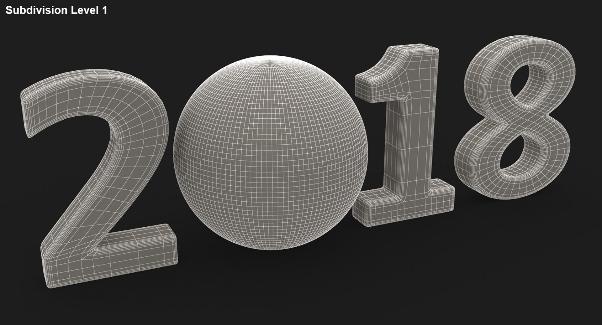 Realistic new year 2018 3D model - TurboSquid 1337769