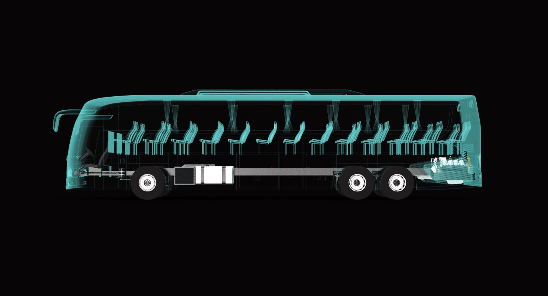bus xray 3d model