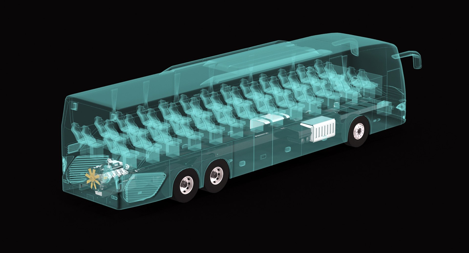bus xray 3d model