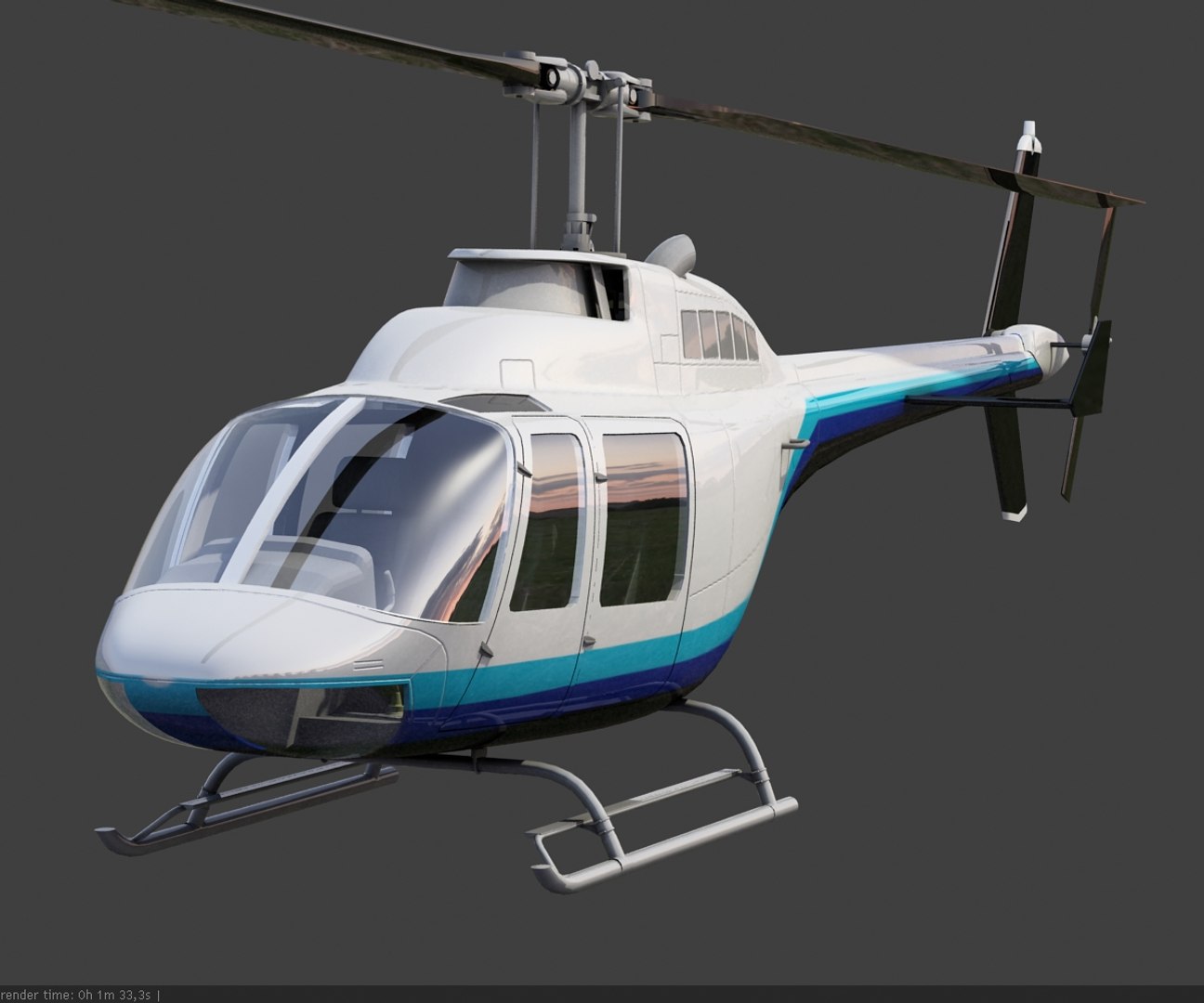 3d Bell 206 Model