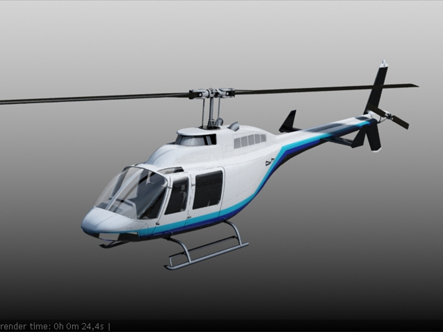 3d Bell 206 Model