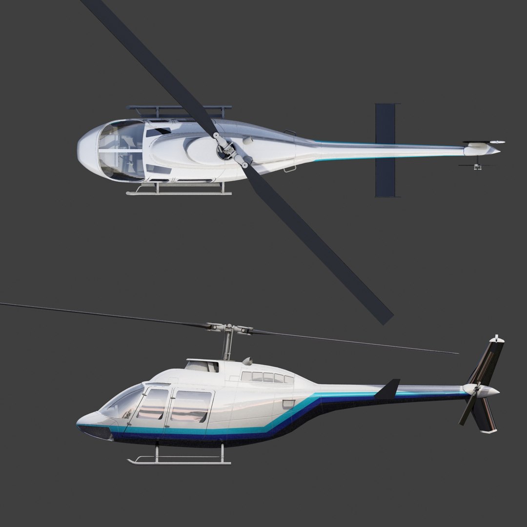 3d Bell 206 Model