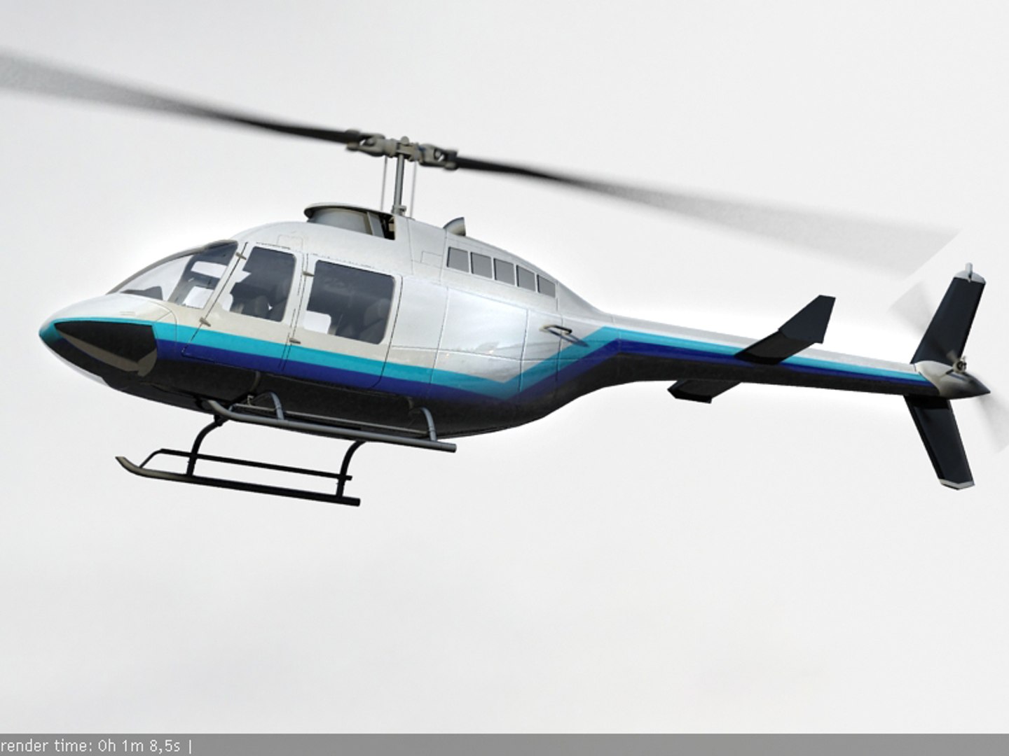 3d Bell 206 Model