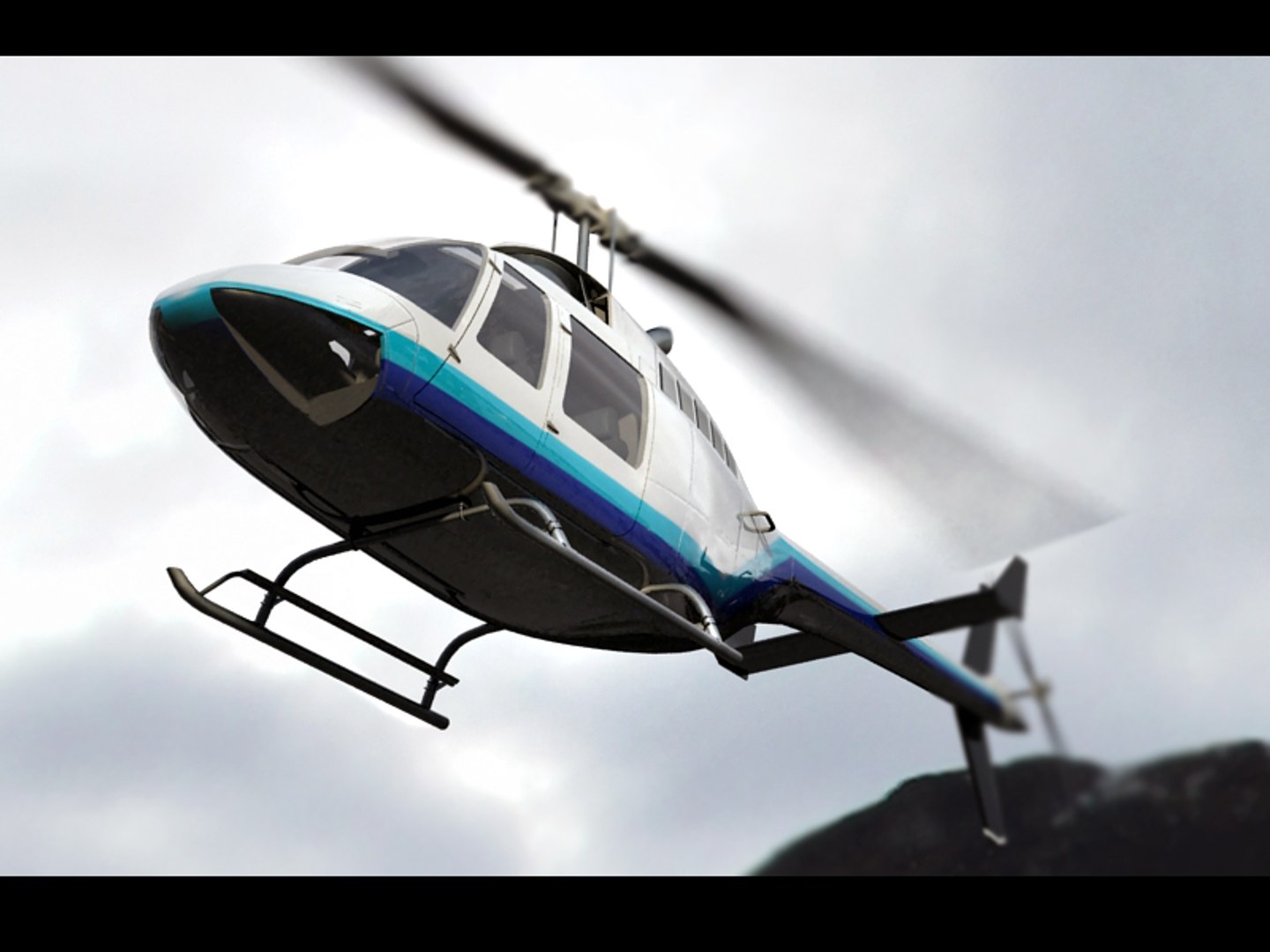 3d Bell 206 Model