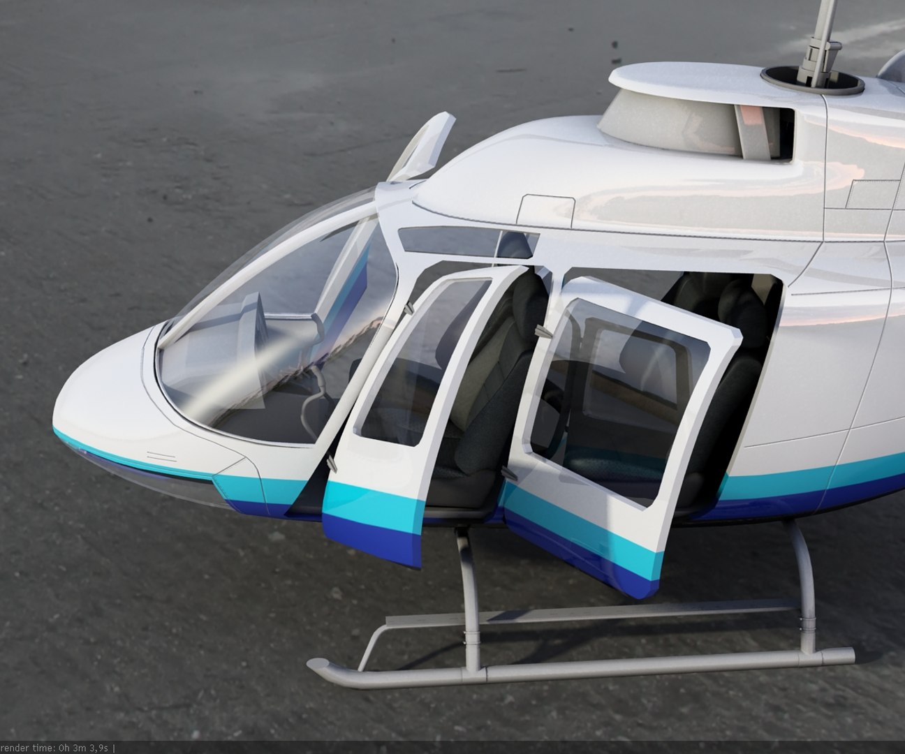 3d Bell 206 Model