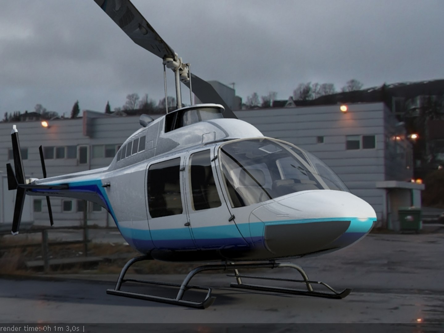 3d Bell 206 Model