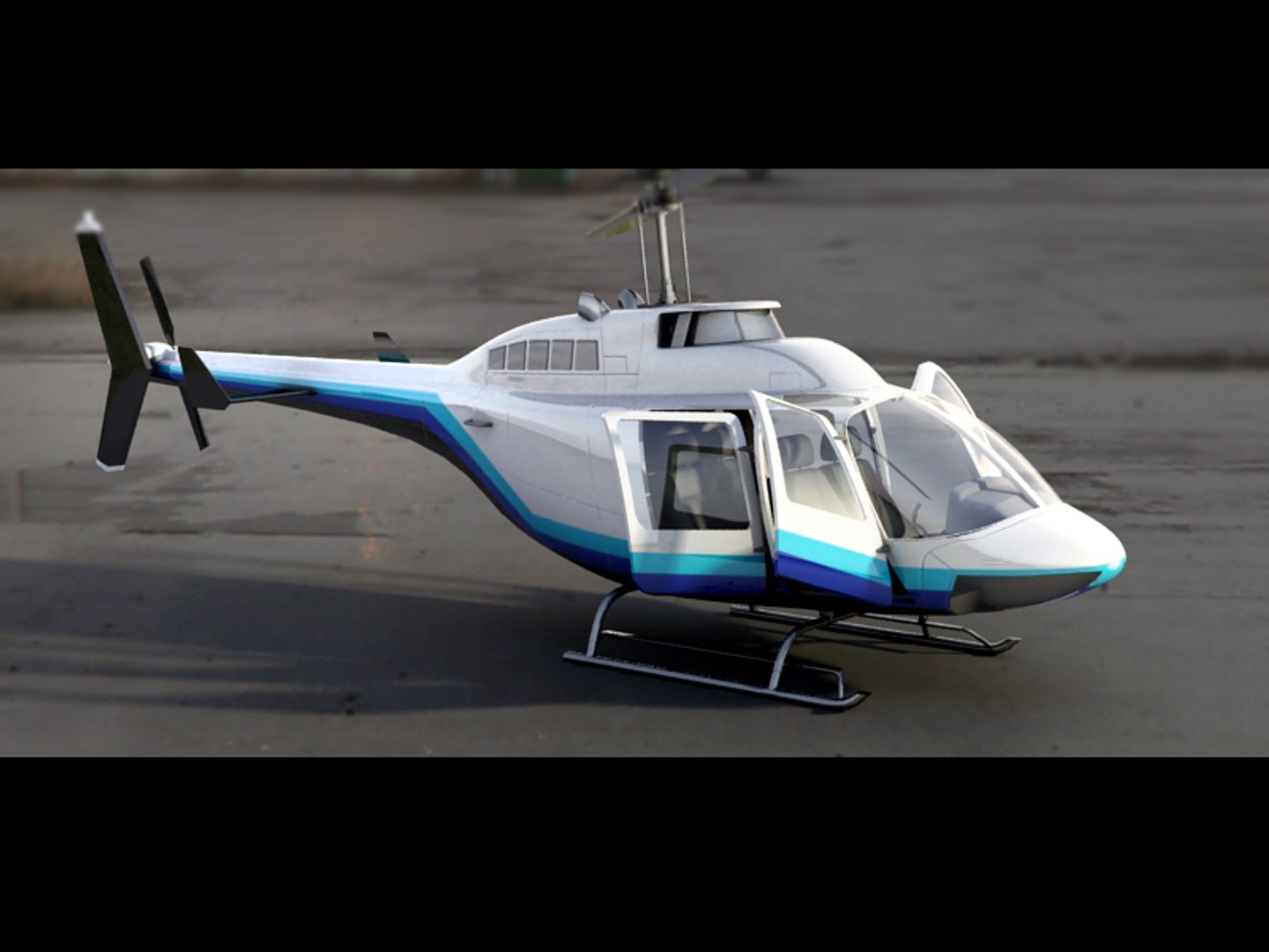 3d Bell 206 Model