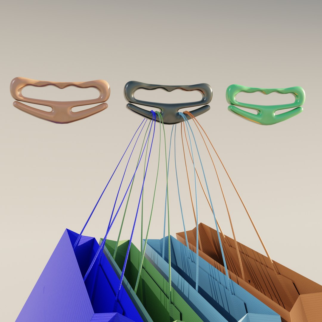 Grocery Bag Holder Handle Carrier 3D Model - TurboSquid 2143980