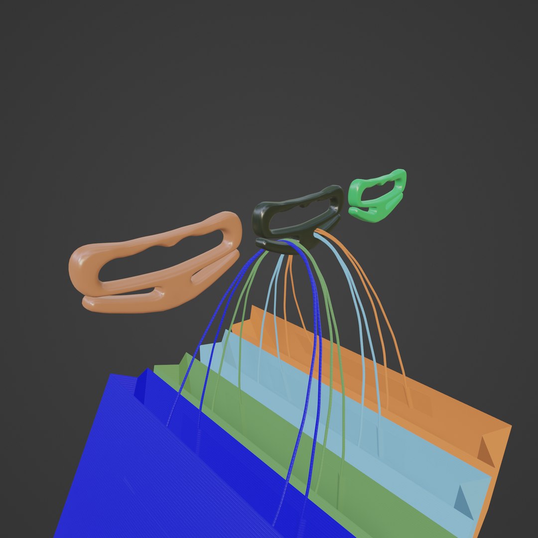 Grocery Bag Holder Handle Carrier 3D Model - TurboSquid 2143980