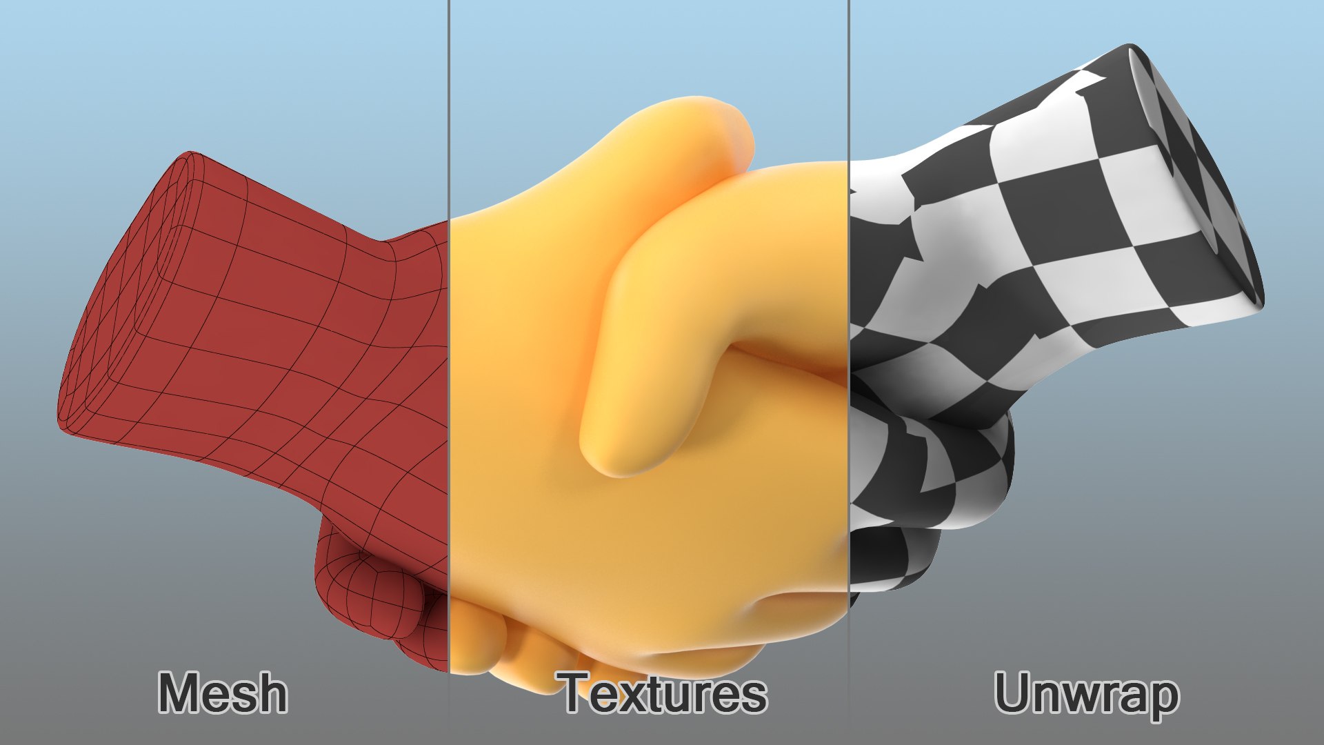 Handshake gesture emoji hands 3D model - TurboSquid 1549535