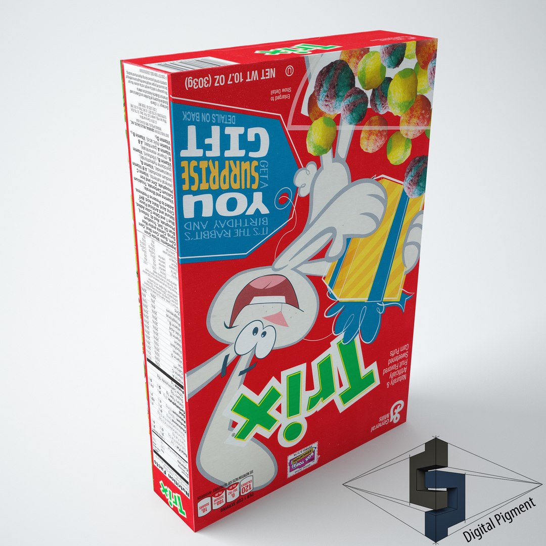 3d Model Of Trix Cereal Box