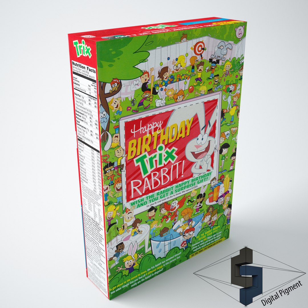3d Model Of Trix Cereal Box