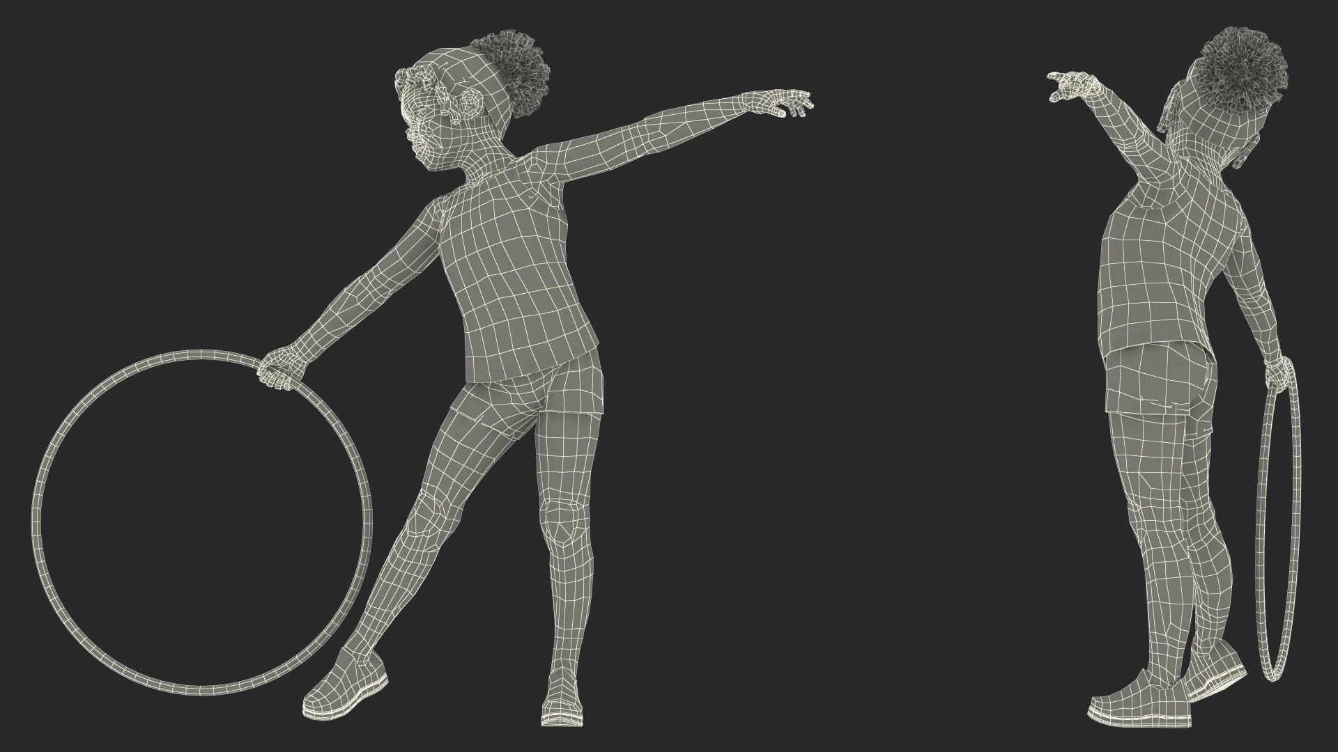 Sporty Style with Hoop Black Girl Baby 3D model - TurboSquid 2091983