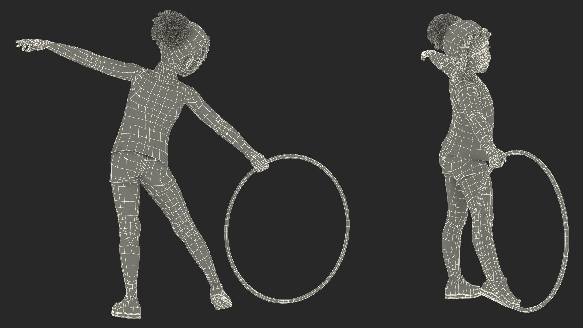Sporty Style with Hoop Black Girl Baby 3D model - TurboSquid 2091983