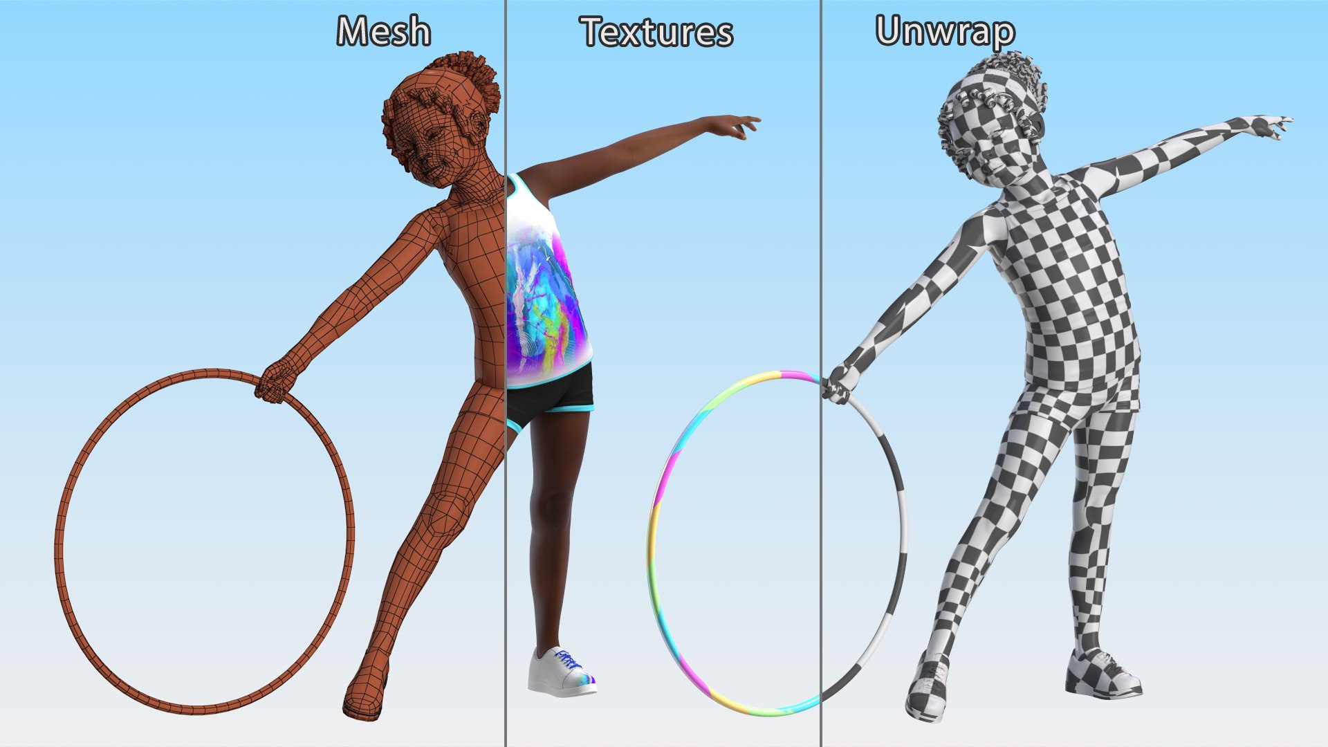 Sporty Style with Hoop Black Girl Baby 3D model - TurboSquid 2091983