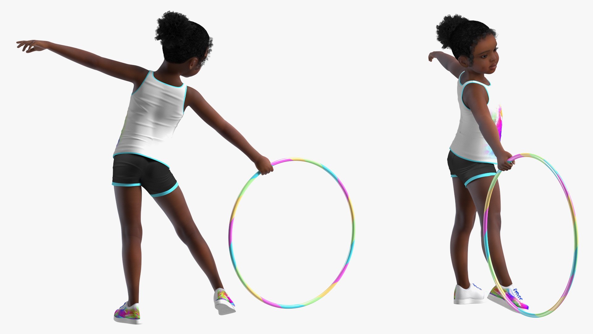 Sporty Style with Hoop Black Girl Baby 3D model - TurboSquid 2091983