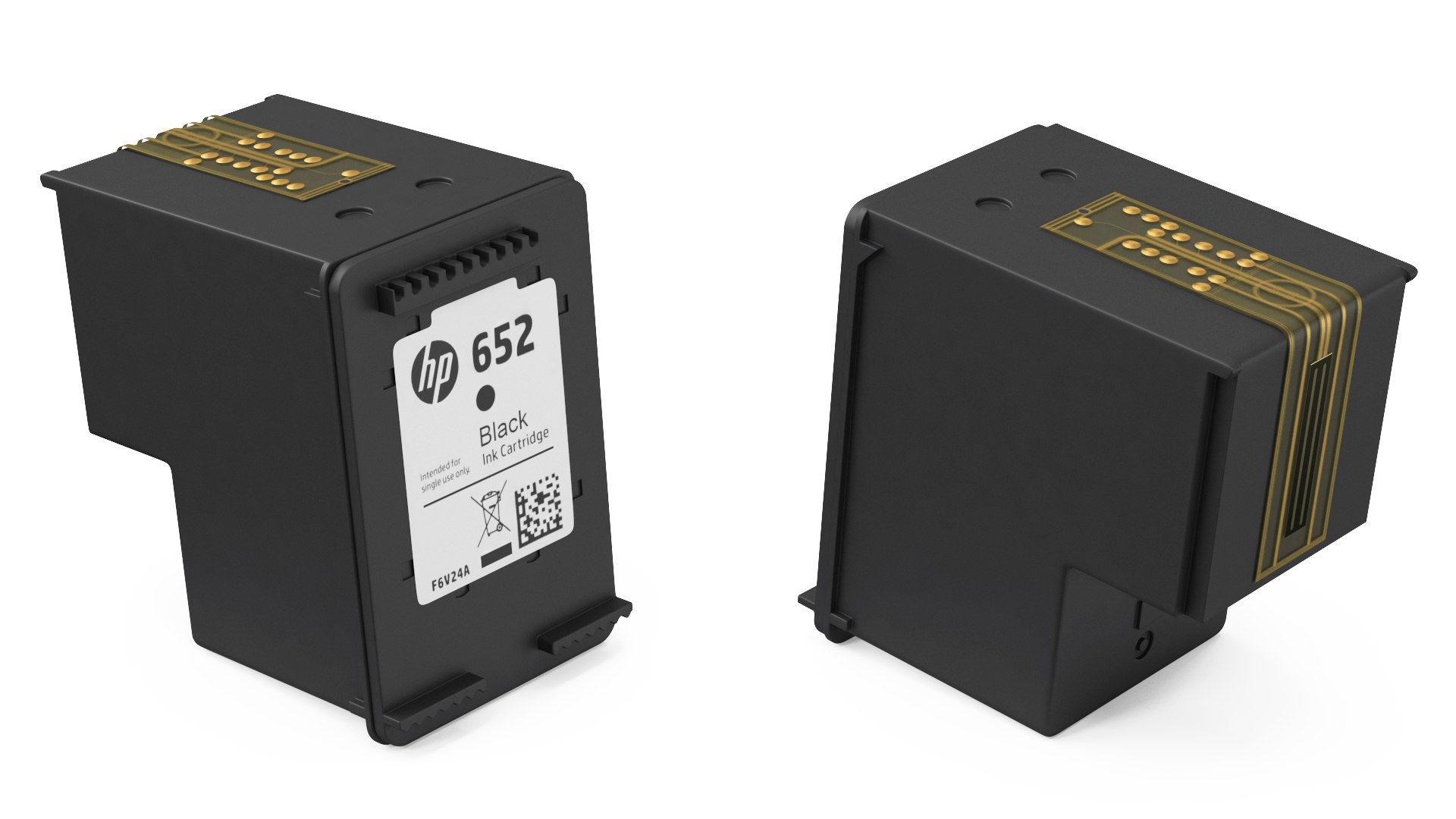 3D Box with HP 652 Ink Cartridge Black - TurboSquid 2160953