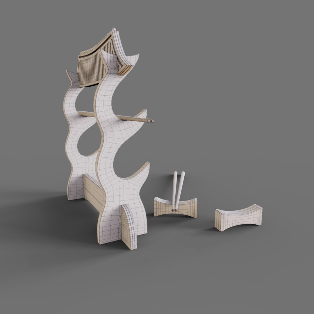Table Stand Chopstick Japan Style Wood DIY Model - TurboSquid 2152841