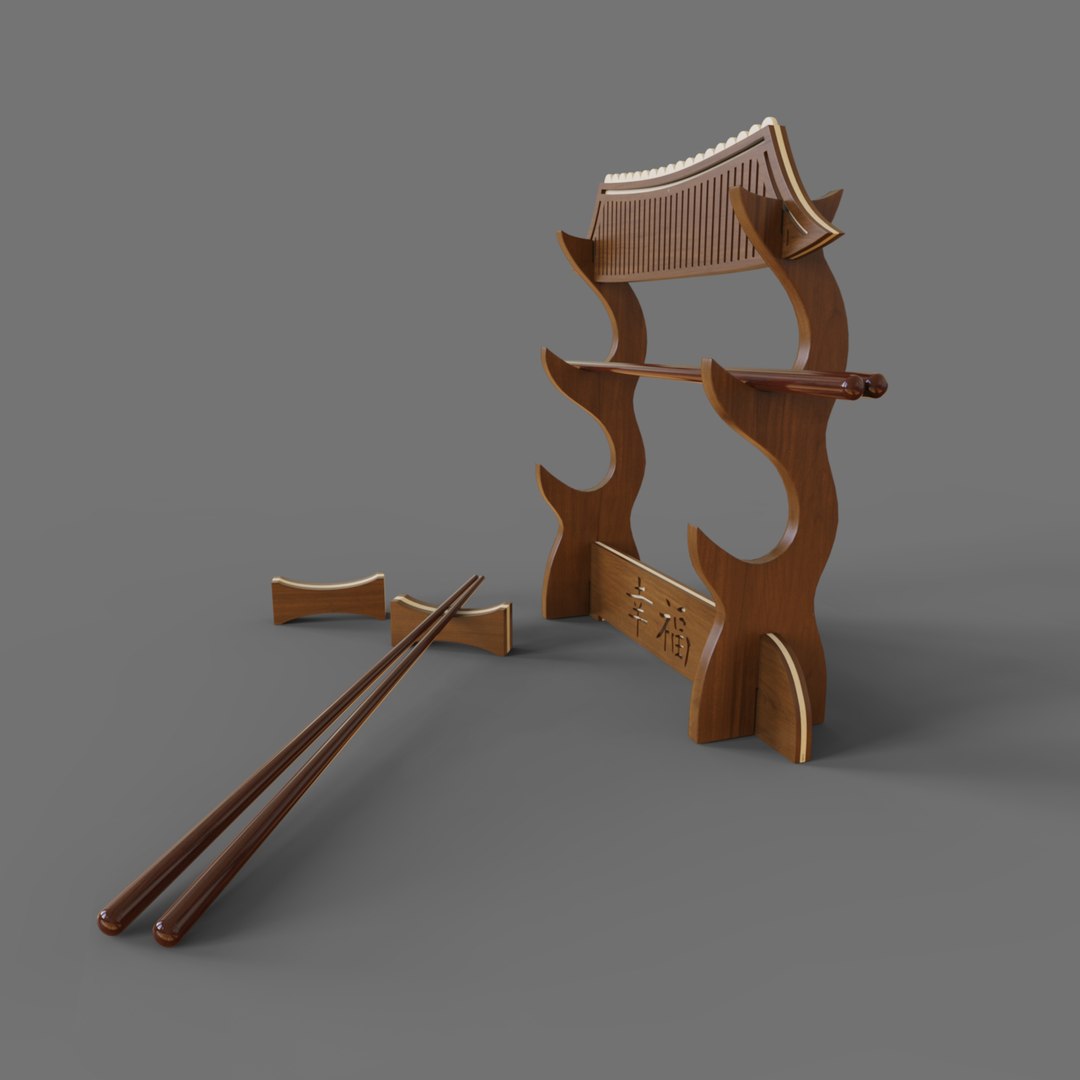 Table stand chopstick japan style wood DIY model - TurboSquid 2152841