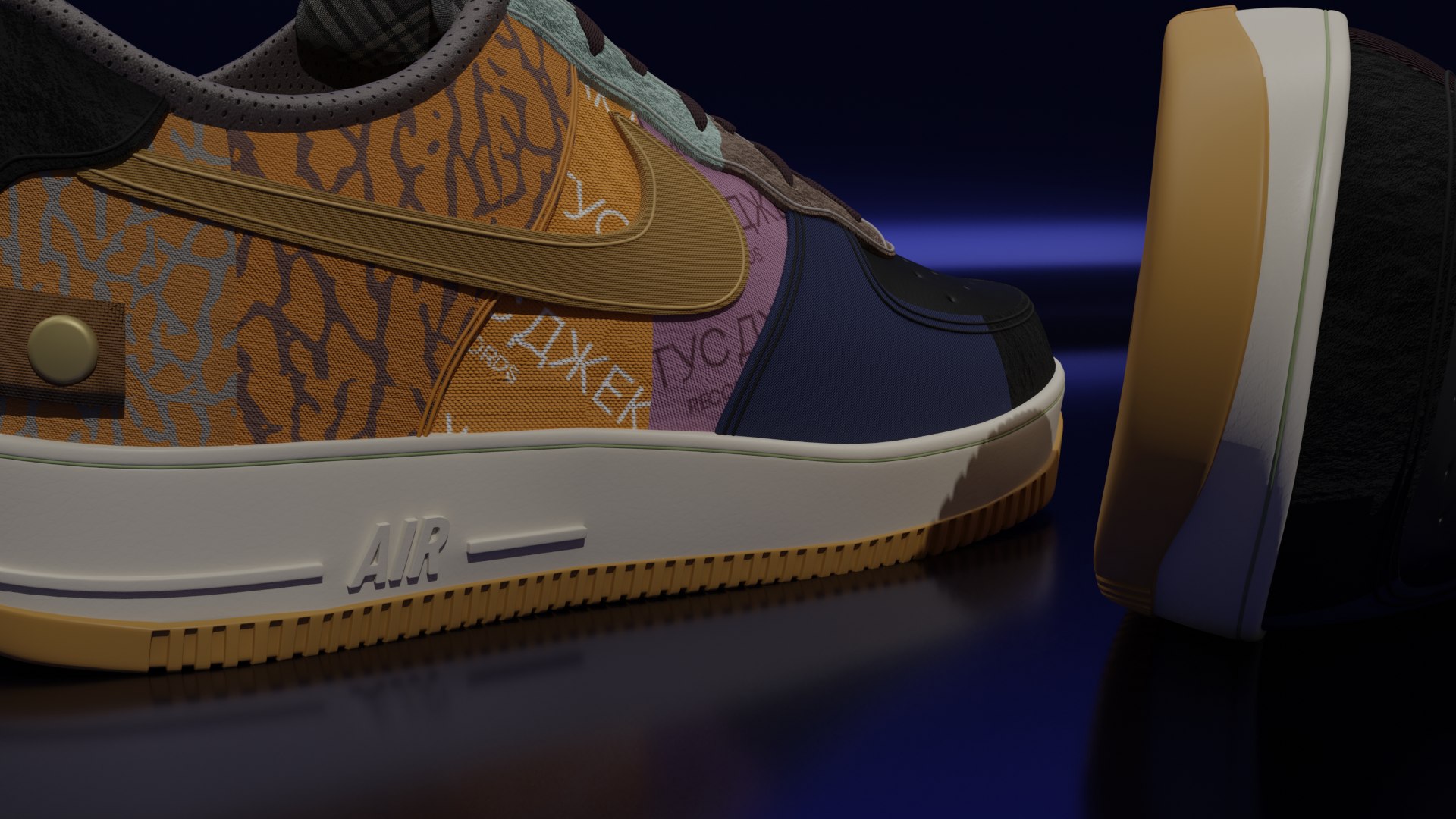3D Travis Nike Air Force Model - TurboSquid 1551809