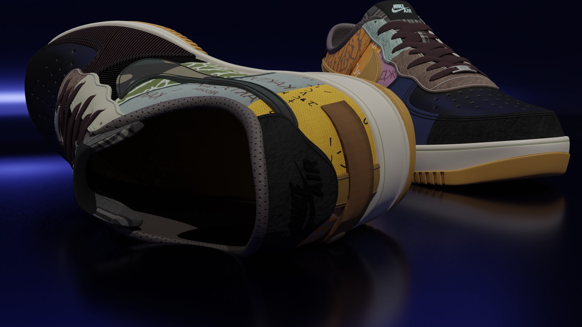3D Travis Nike Air Force Model - TurboSquid 1551809