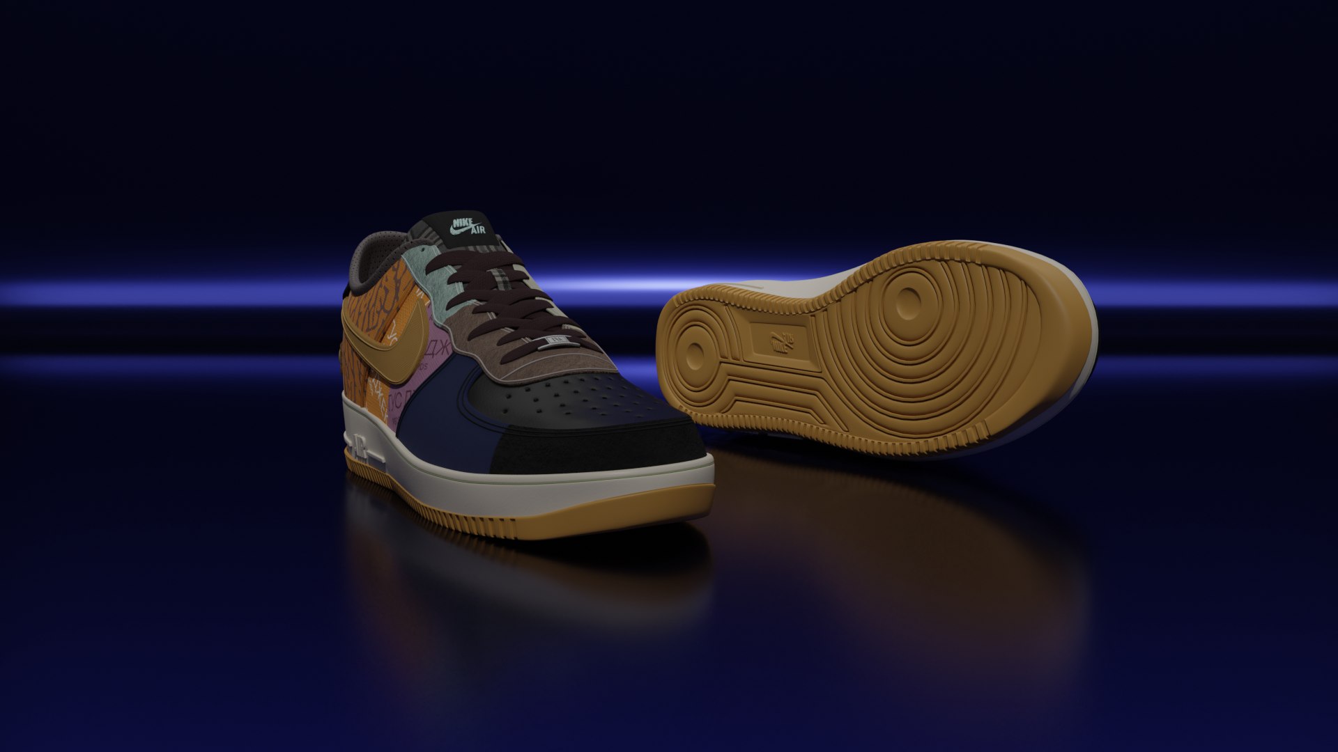 3D Travis Nike Air Force Model - TurboSquid 1551809