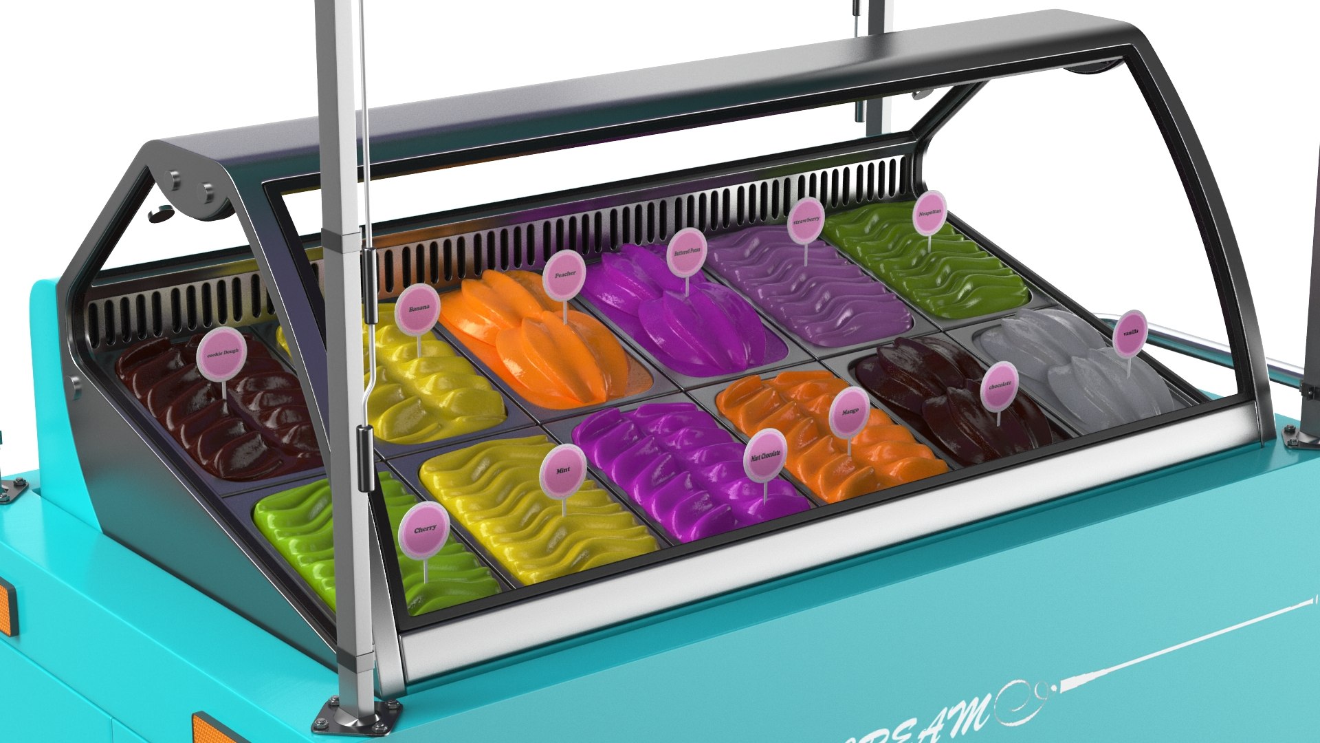 3D Two Detailed Ice Cream Carts - TurboSquid 2121066