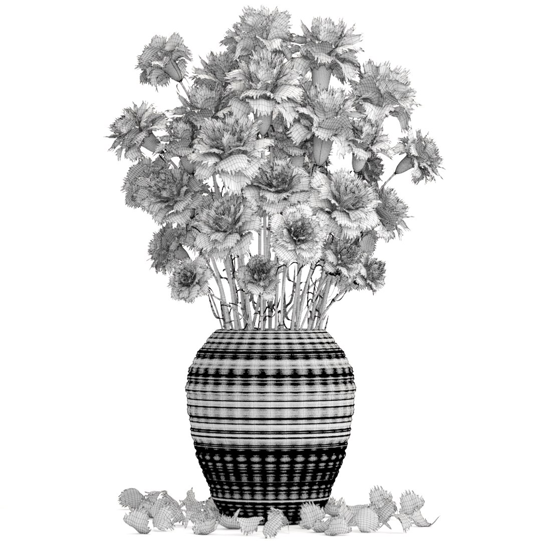 3D bouquet flowers carnations model - TurboSquid 1277986