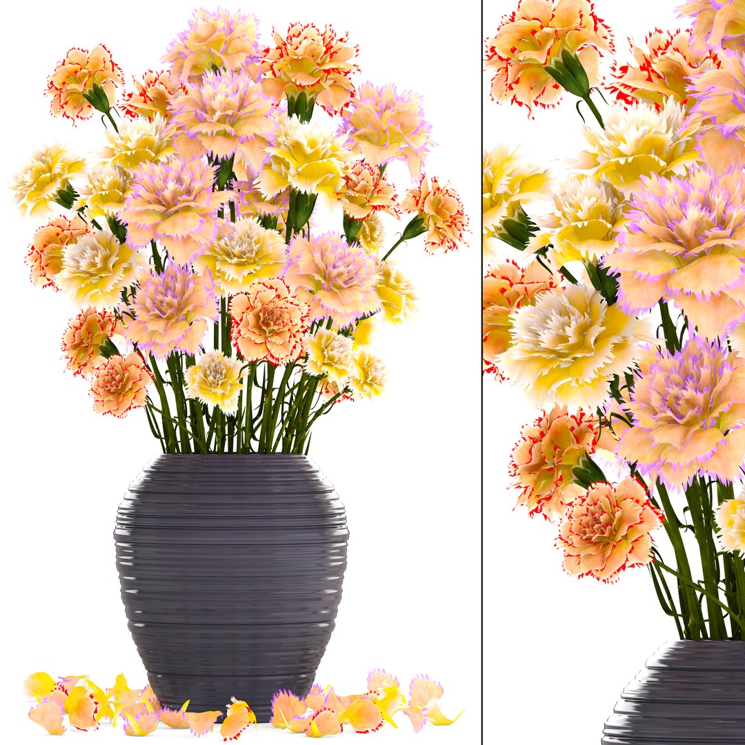 3D bouquet flowers carnations model - TurboSquid 1277986