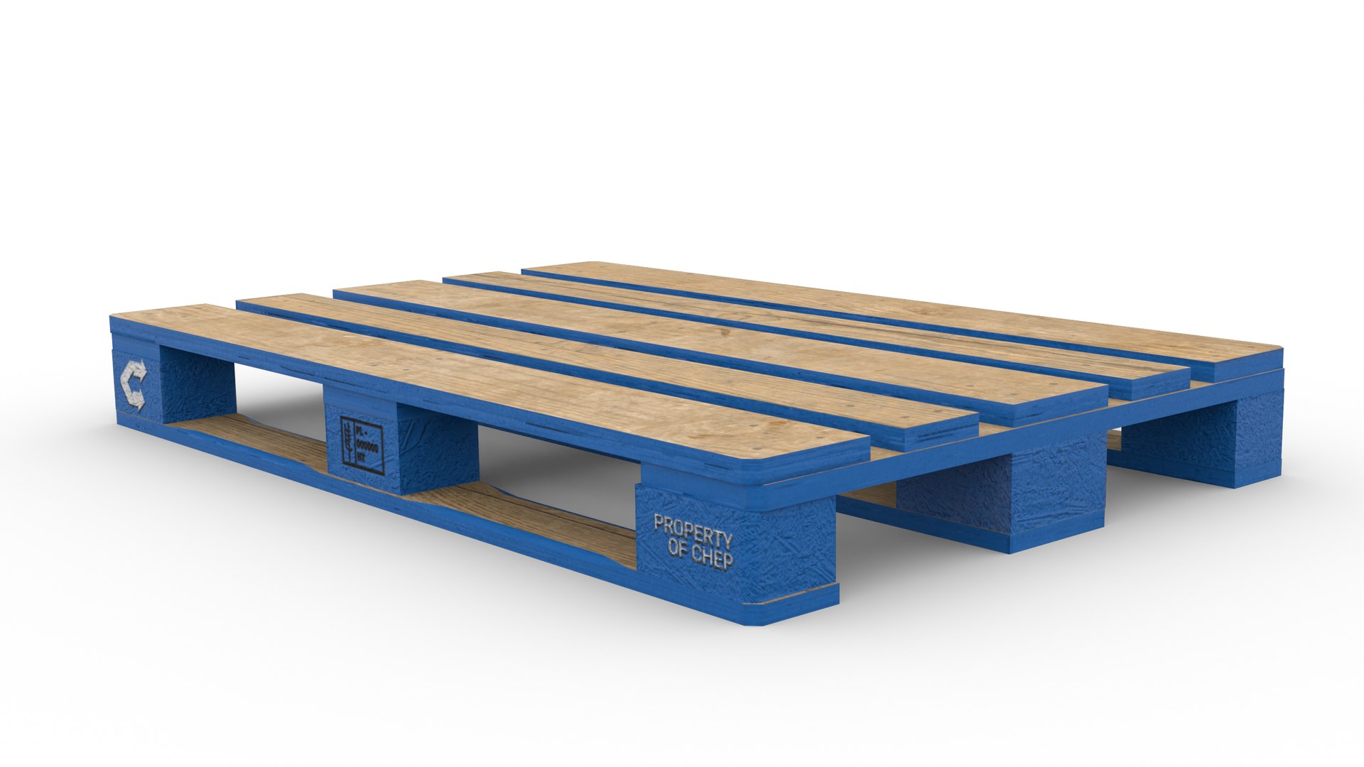 3D CHEP Branded EUR-size Pallet Model - TurboSquid 2140201