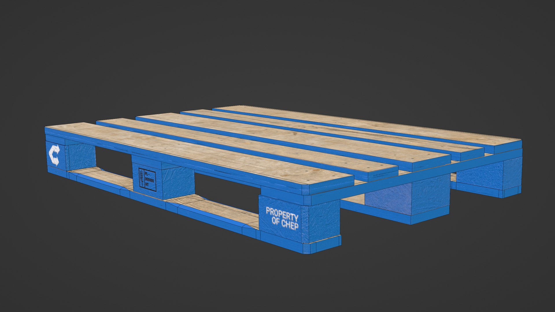 3D CHEP Branded EUR-size Pallet Model - TurboSquid 2140201