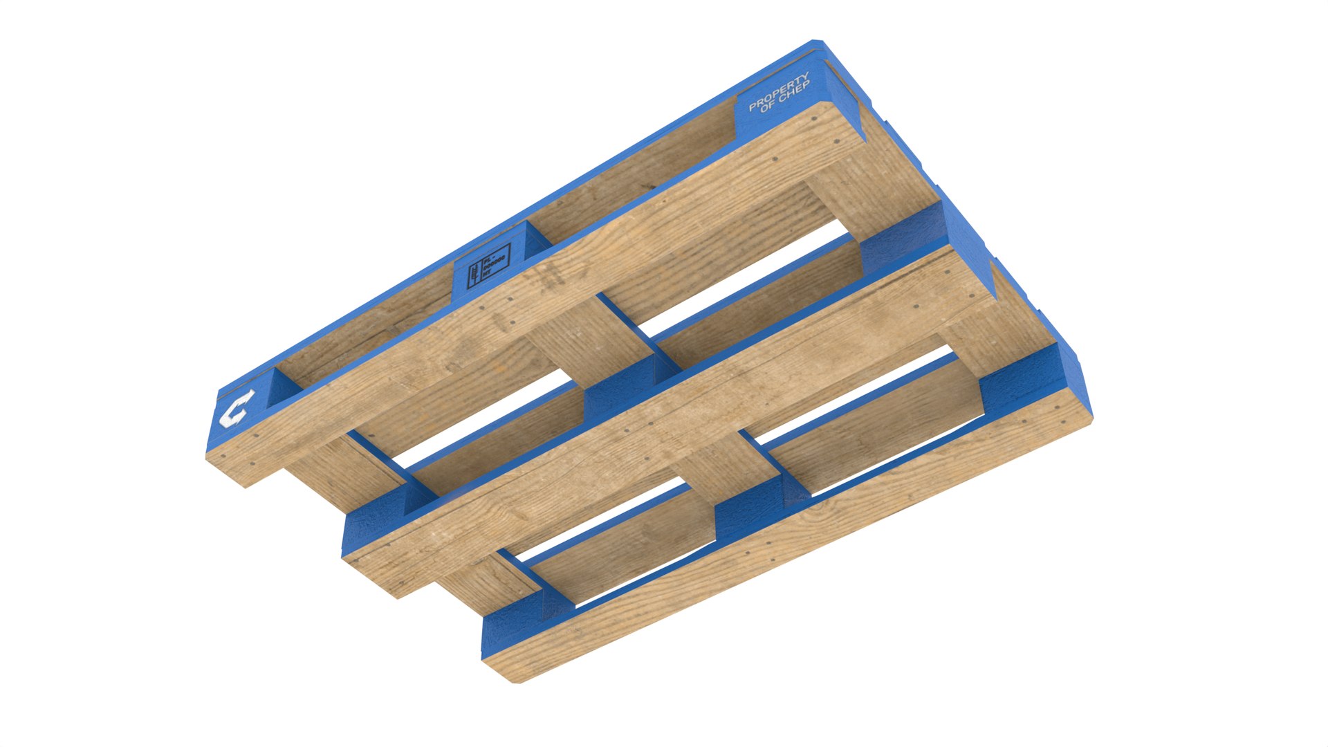 3D CHEP Branded EUR-size Pallet Model - TurboSquid 2140201