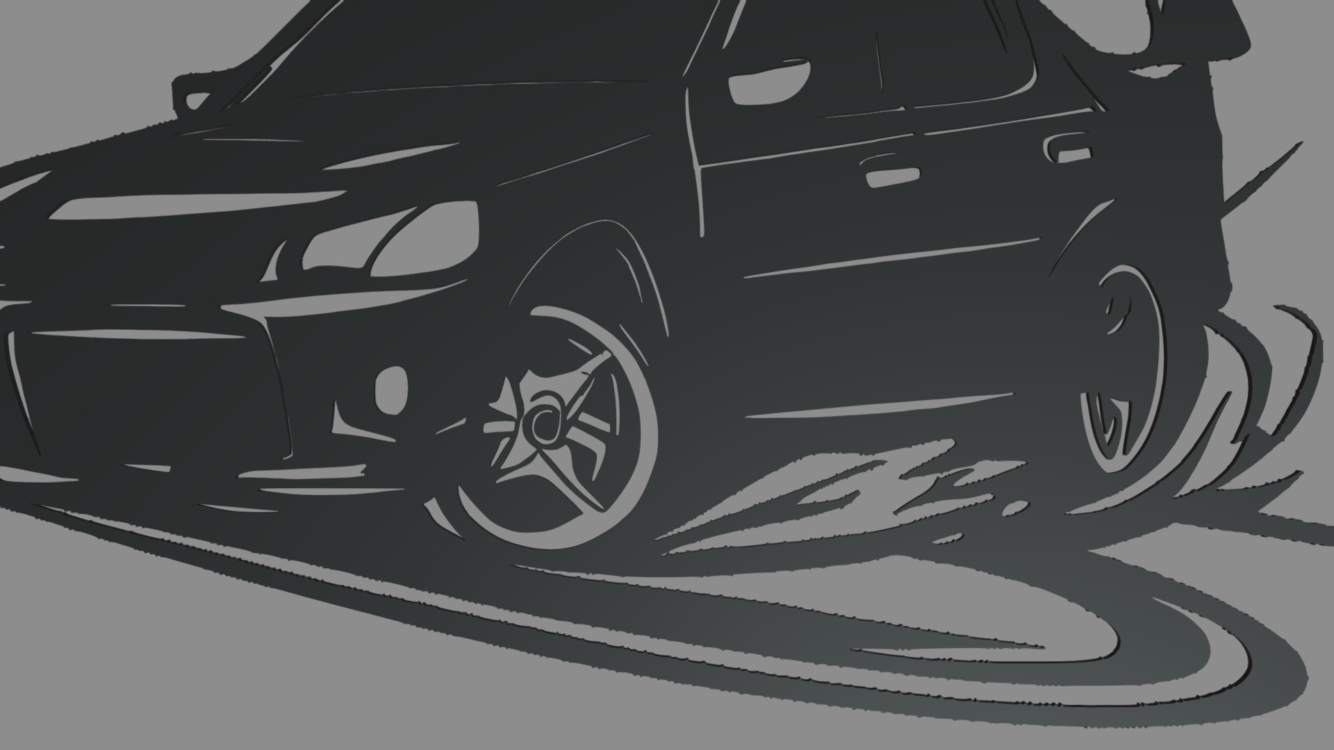 modelo 3d Drifting Car 01 Wall Silhouette - TurboSquid 2093086