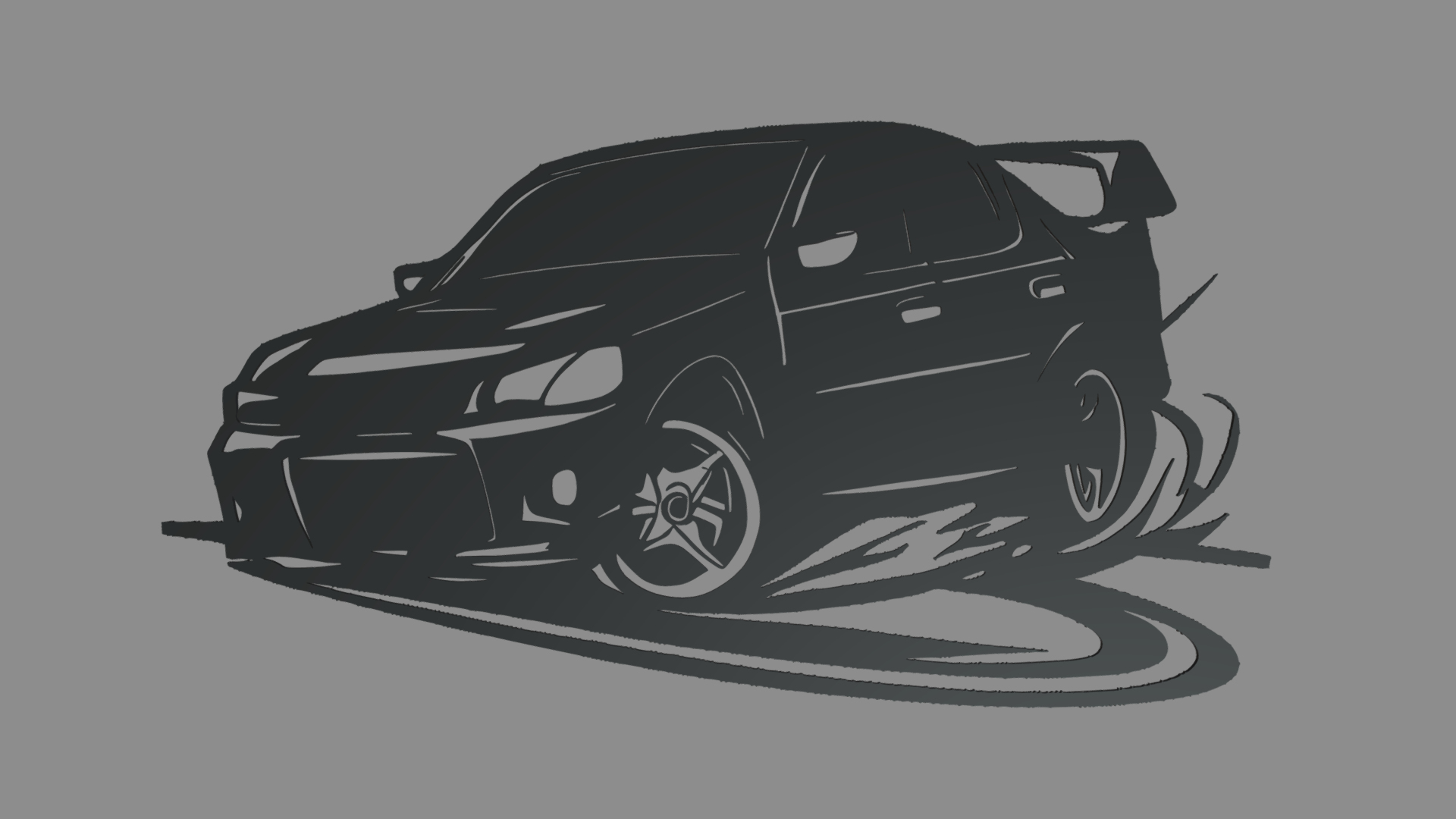 modelo 3d Drifting Car 01 Wall Silhouette - TurboSquid 2093086