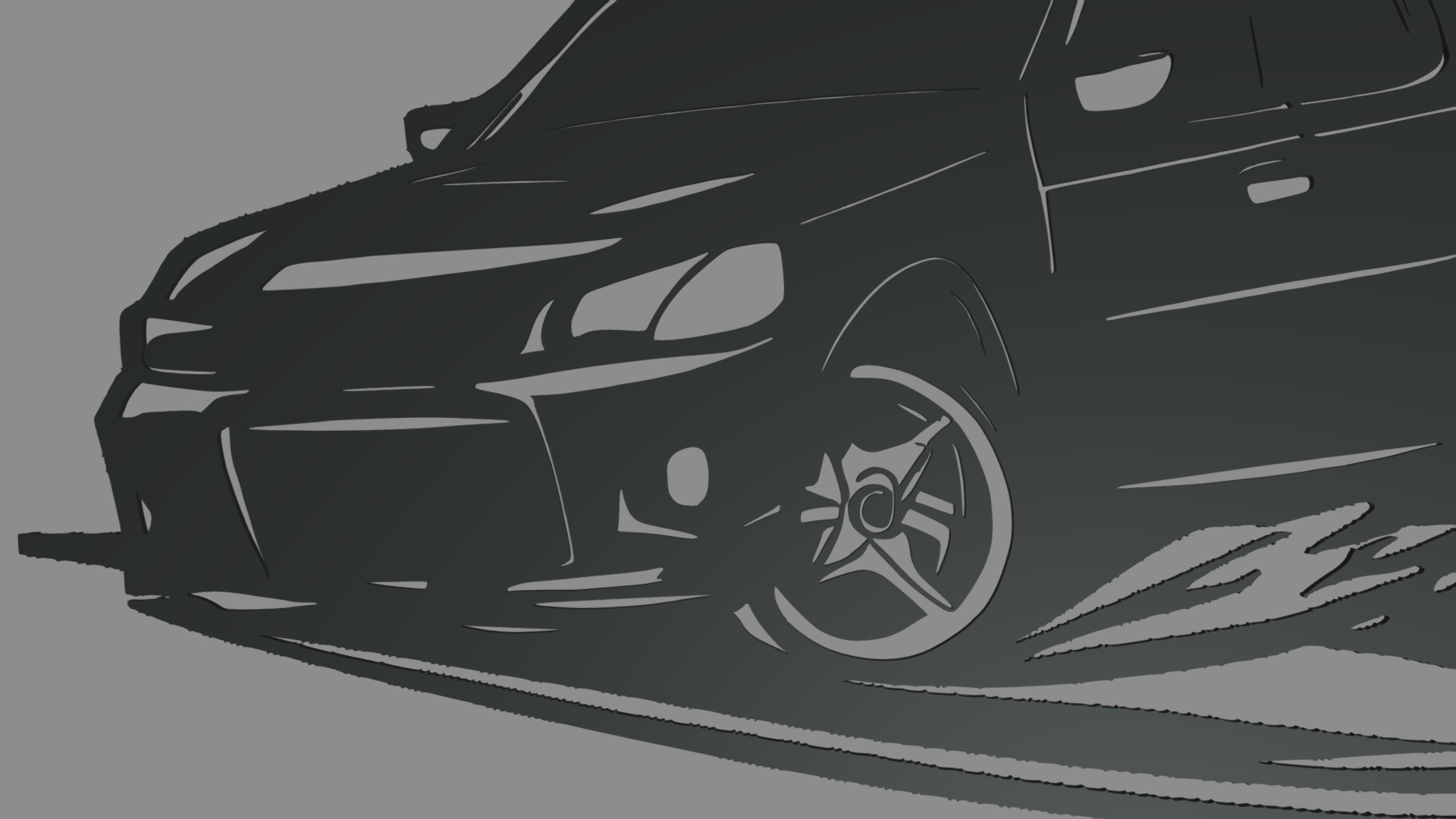 modelo 3d Drifting Car 01 Wall Silhouette - TurboSquid 2093086