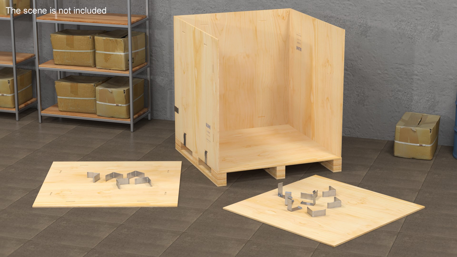 3D Wooden Packaging Box Uline Model - TurboSquid 2119152