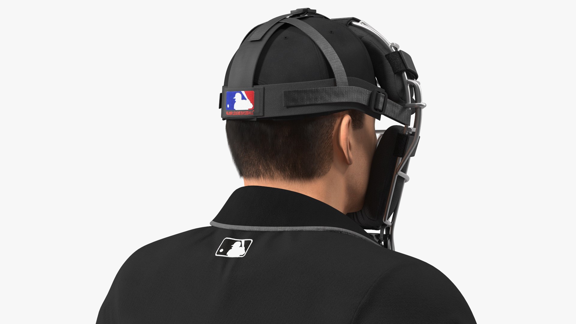 3D Model Baseball Umpire With Protective Mask And Cap Base Pose Fur ...