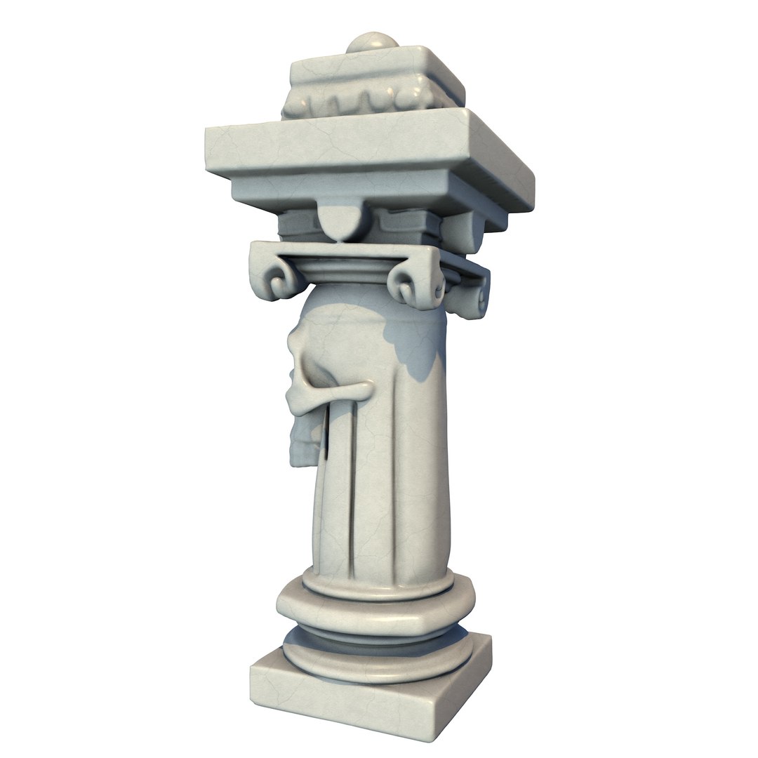 3D Model Temple Stone Skull Pillar 1 - TurboSquid 2417054