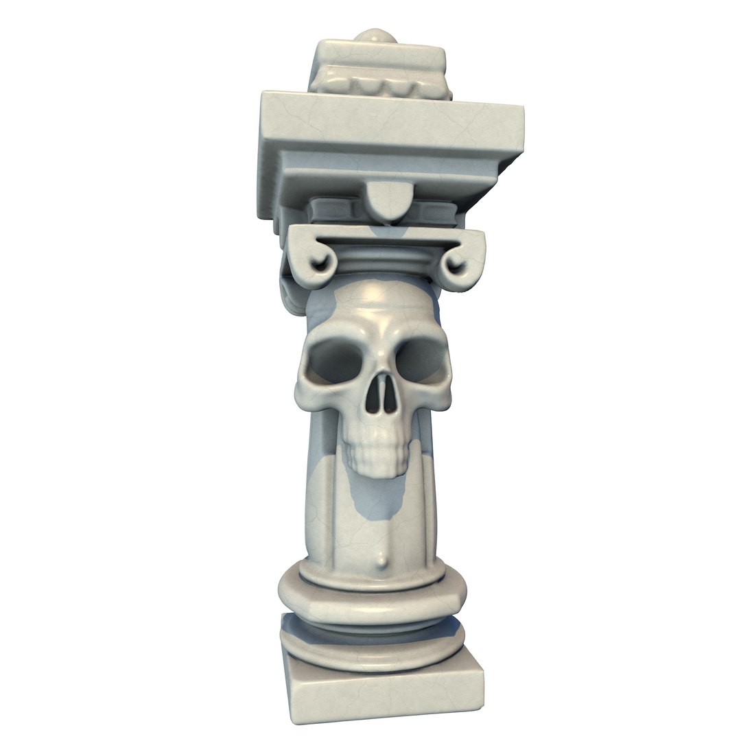 3D Model Temple Stone Skull Pillar 1 - TurboSquid 2417054