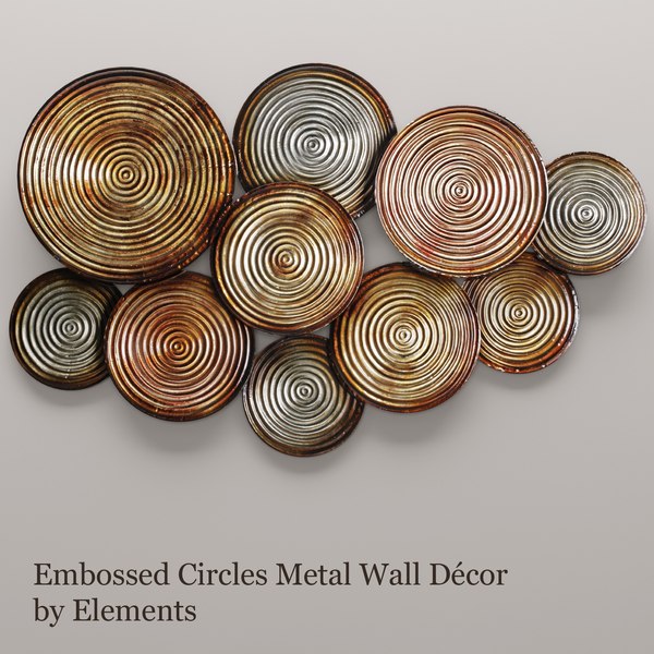 3d embossed circles metal wall