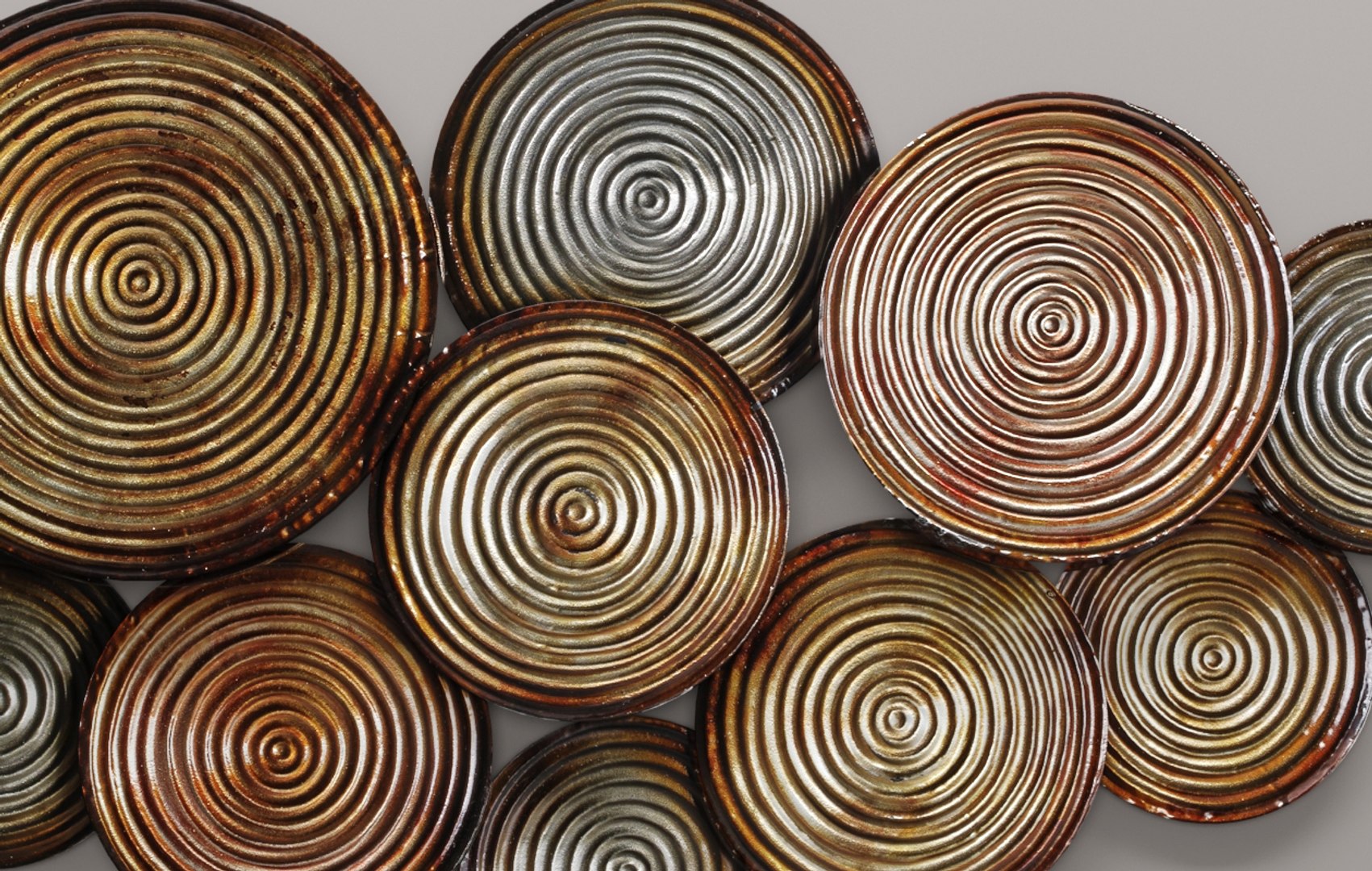 3d Embossed Circles Metal Wall