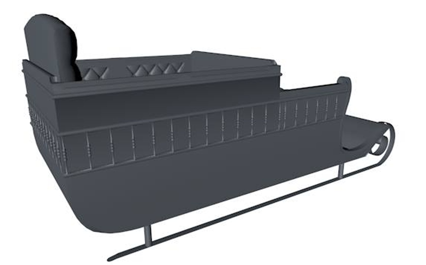 3d realistic sledge sleigh