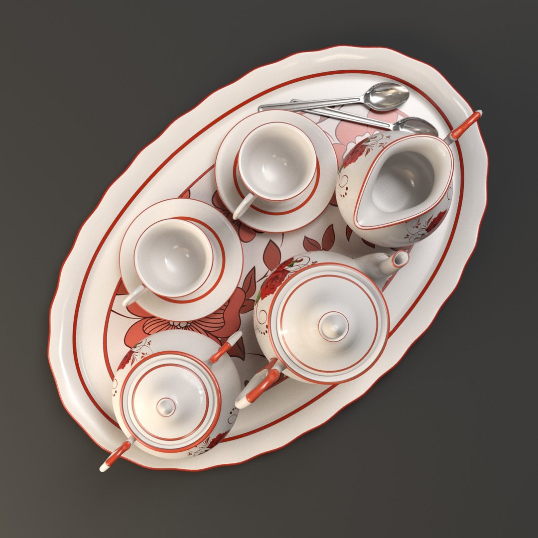 Tea Set 3d C4d