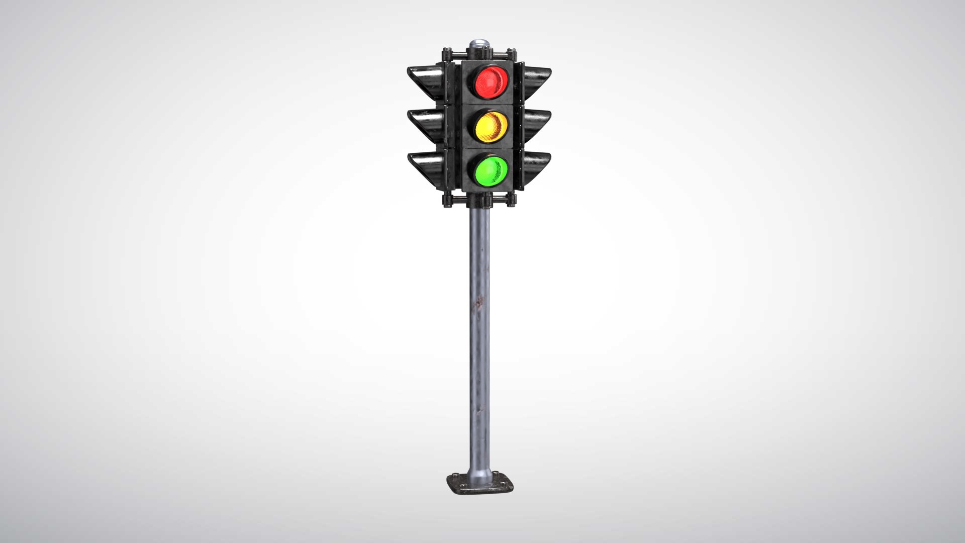 Four Way Traffic Light 3D Model - TurboSquid 2367903